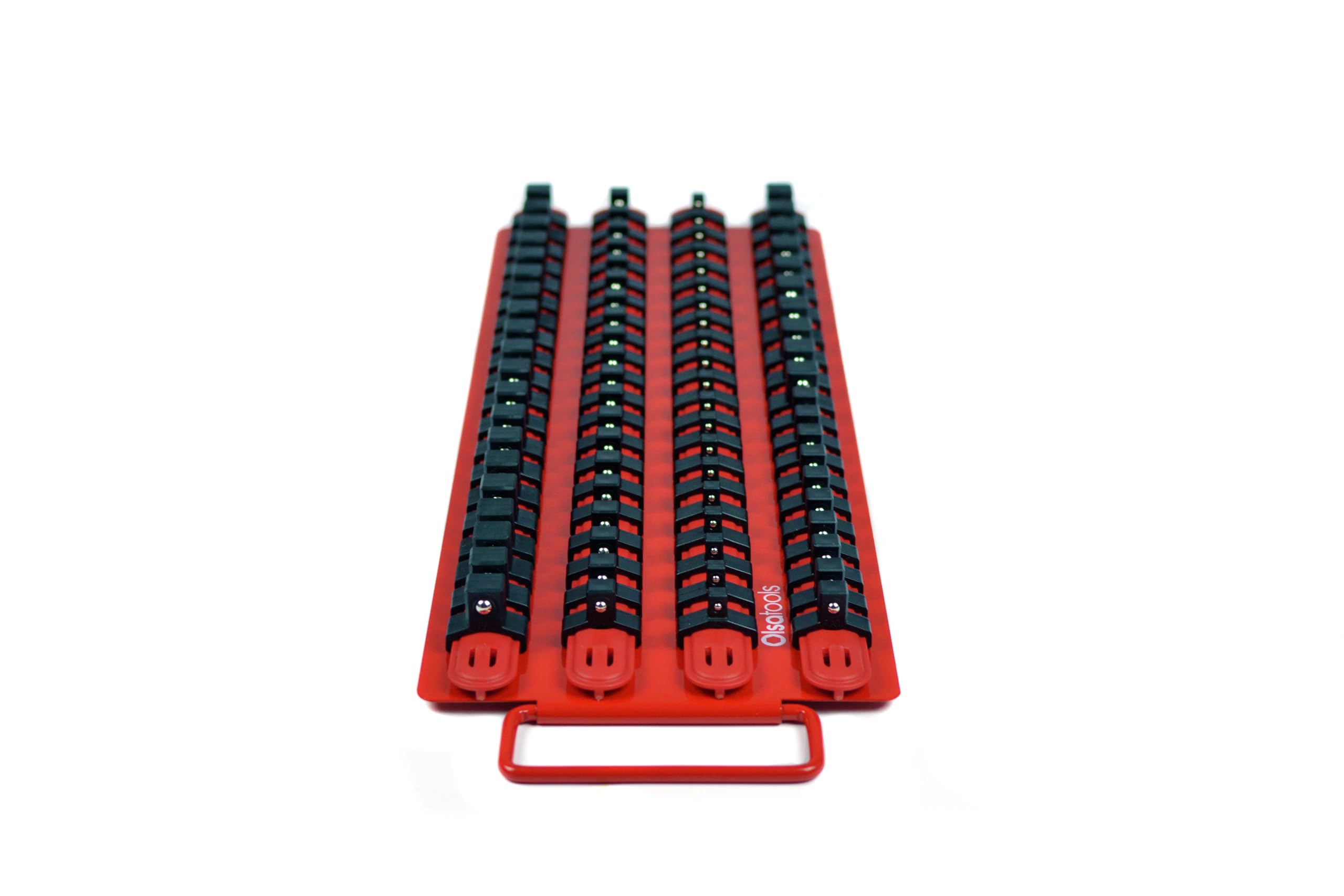 Olsa Tools Portable Socket Organizer Tray | Red Rails Black Clips ...