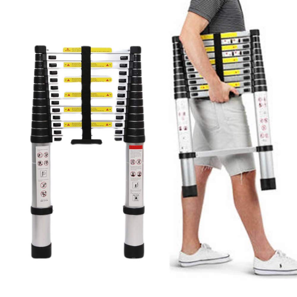 Extendable Aluminum Telescopic Ladder With Folding Extension Step ...