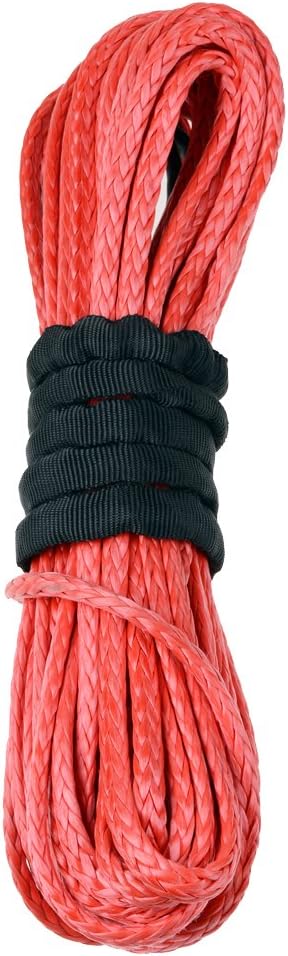 Amazon.com: Rough Country 1/4" UTV/ATV Red Synthetic Winch Rope | 50 FT ...