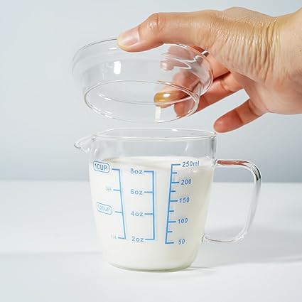 Amazon.com: Measuring Cups With Lid And Handle, These Glass Cup Have Three Scales (8oz,1Cup ...