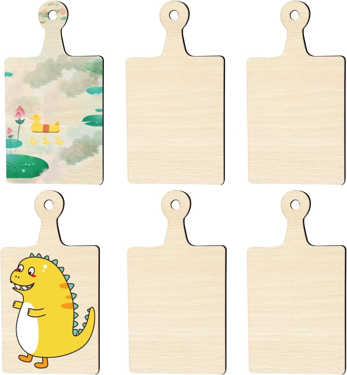 Amazon.com: 10 PCS Unfinished Mini Wooden Cutting Board Craft with ...