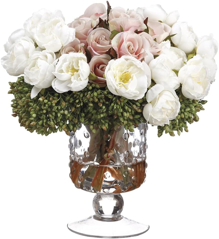 Amazon.com: SilksAreForever 9" Hx9 W Ranunculus, Rose & Berry Silk ...