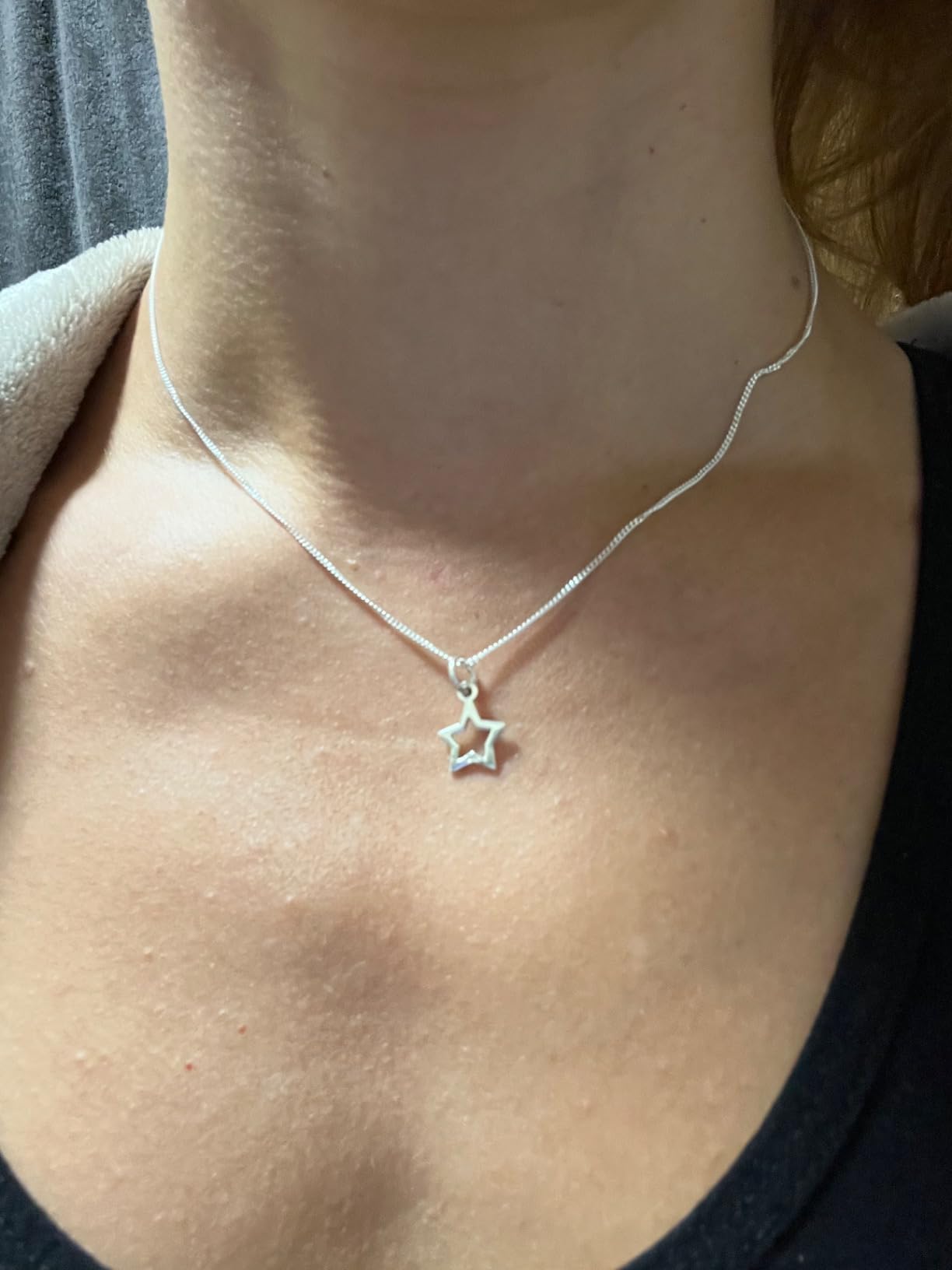 Heather Needham Sterling Silver Star Necklace on 16" Silver chain ...