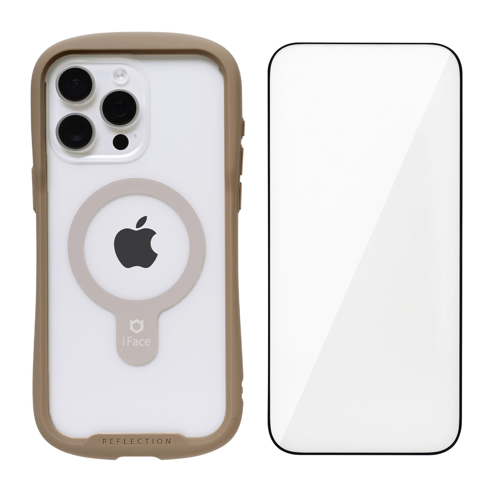 Amazon.co.jp: iFace Reflection Magnetic iPhone 15 Pro Max ケース MagSafe 対応 クリア 強化ガラス (ベージュ) ガラス ...