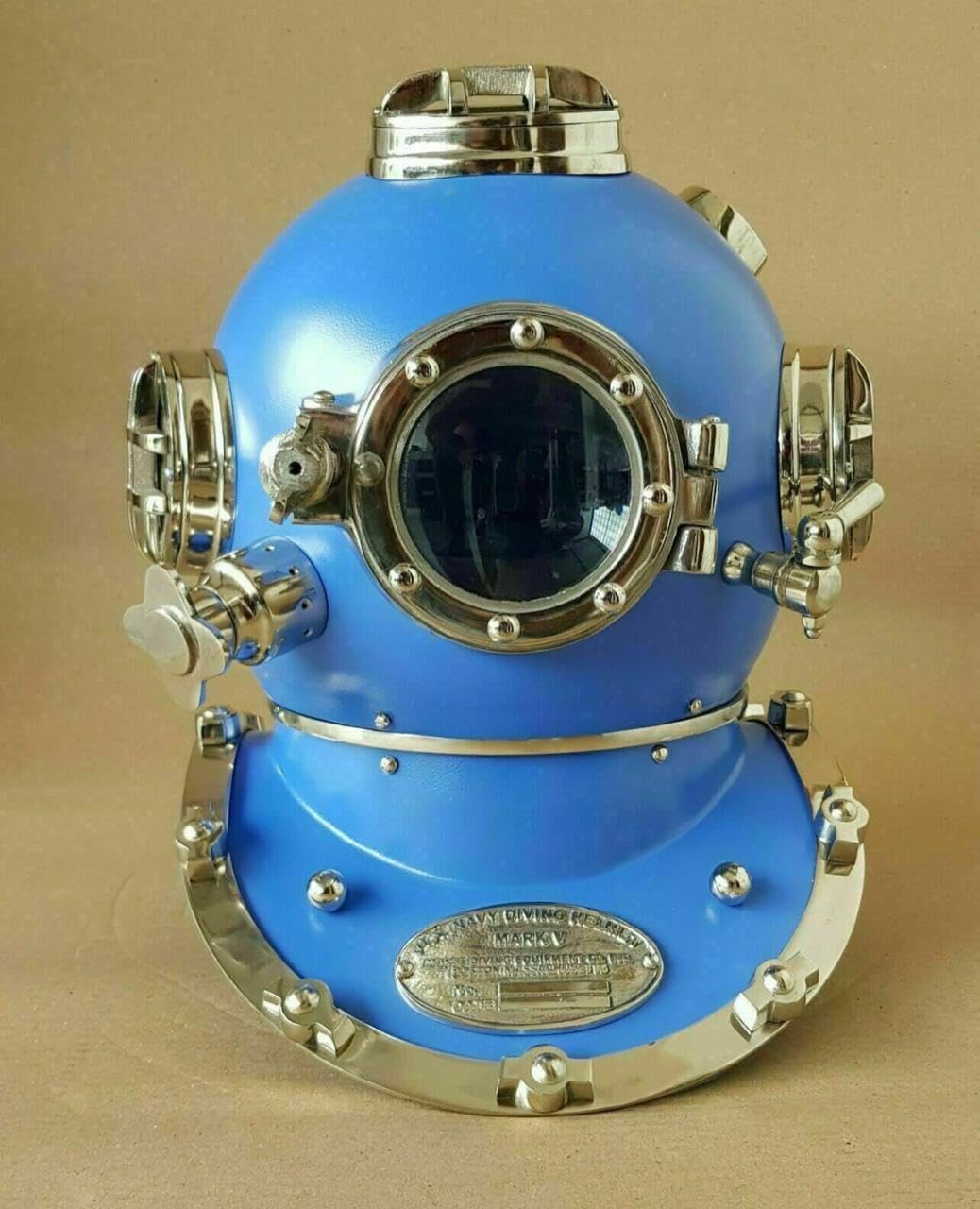 Amazon.com : Scuba Diving Helmet~US Navy Mark V Blue Finish Divers ...