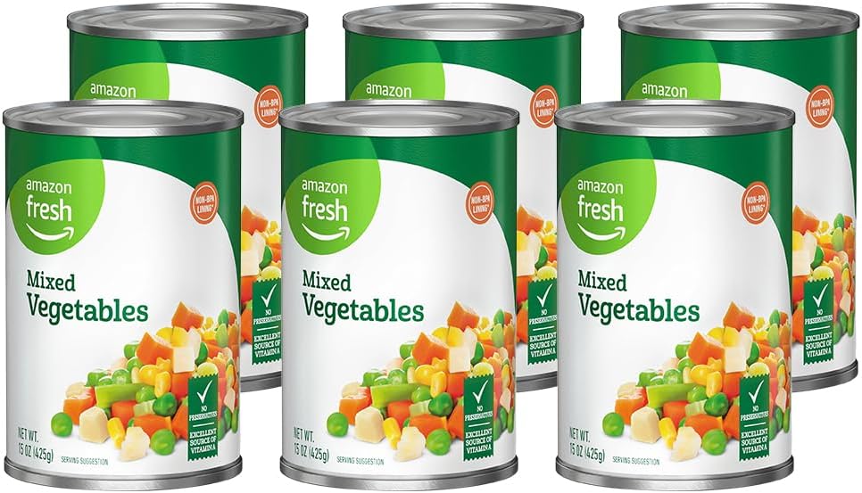 Amazon.com: Amazon Fresh, Canned Mixed Vegetables, 15 Oz (Pack of 6)