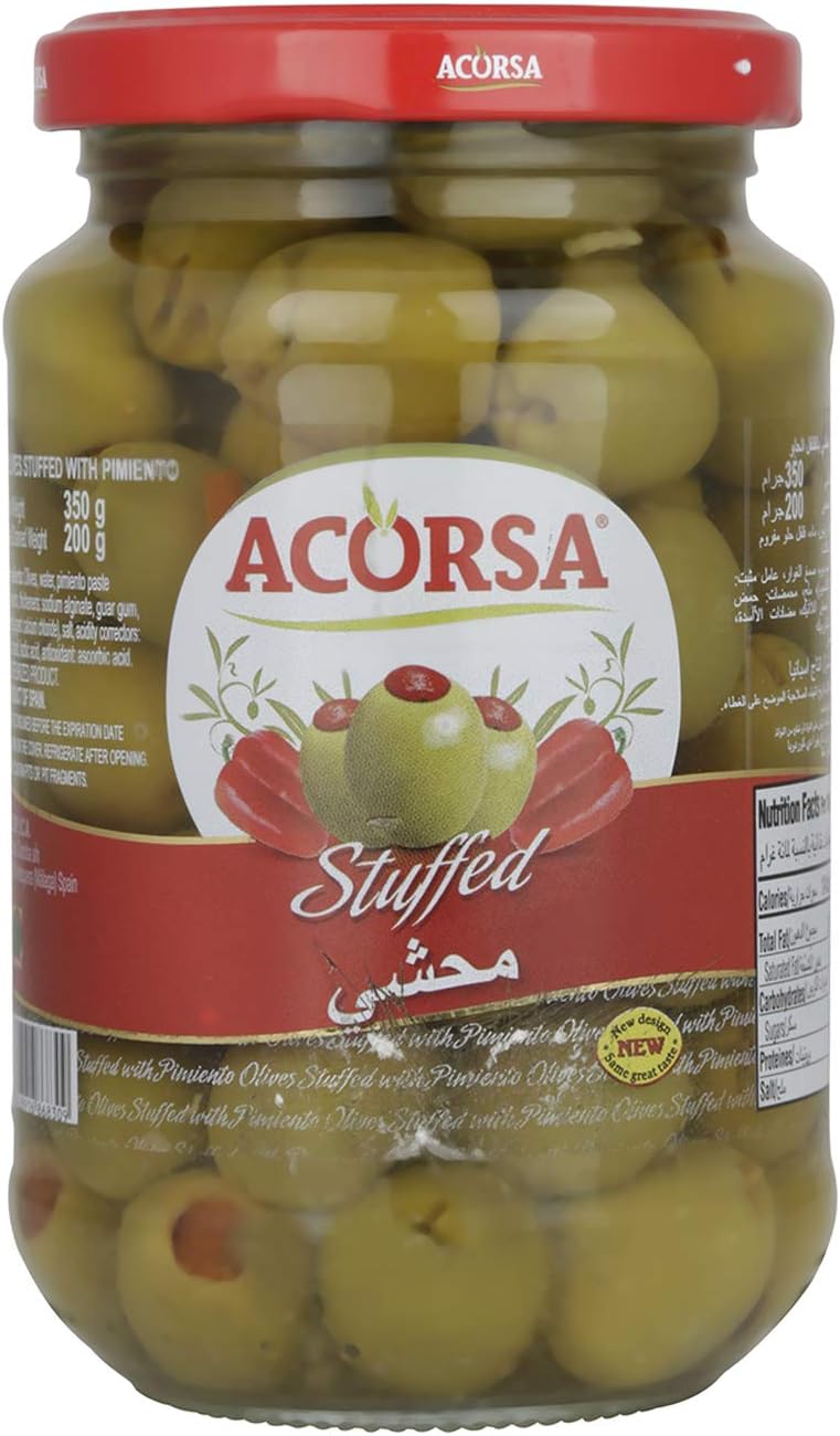 Acorsa Olives Stuffed With Pimiento Jar, 350 g : Amazon.ae: Grocery