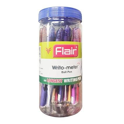 FLAIR Writometer Ball Pen Jar Pack | Stainless Steel Tip | Our Longest ...