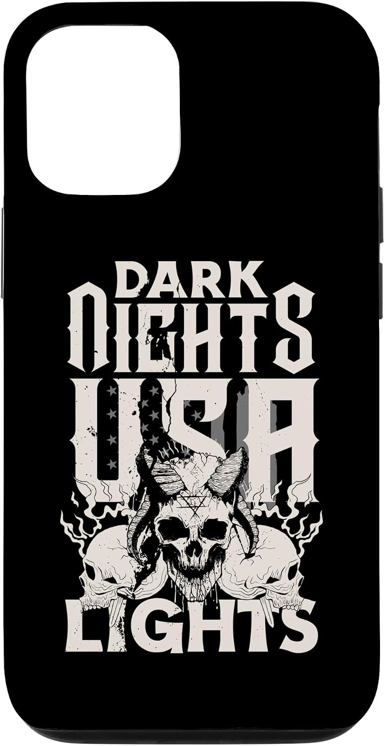 Amazon.com: iPhone 14 Pro Emoticon Emo Dark Nights USA Lights Emocore ...