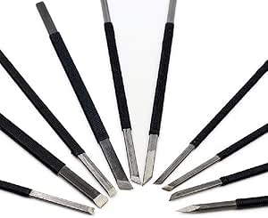 Chironal 10pc/Set Black Nylon and Steel Chisel Set Stone Chisels/Knives ...
