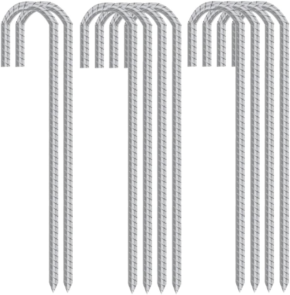 Heavy Duty Galvanized Rebar Stakes with Threaded Ground Anchors Stakes ...