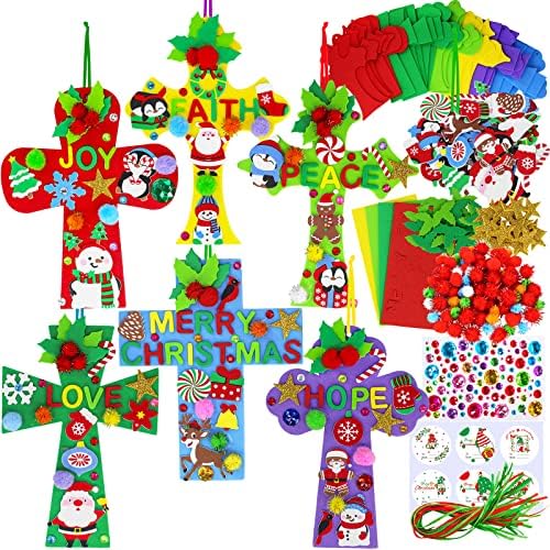 Amazon.com: Christmas Arts & Crafts Kit for Kids Foam Hanging Advent ...