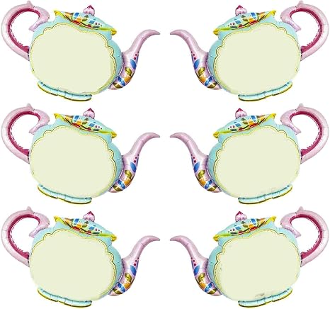 Amazon.com: Tea Party Balloons 6 Pcs,35" Teapot Aluminum Foil Balloons ...