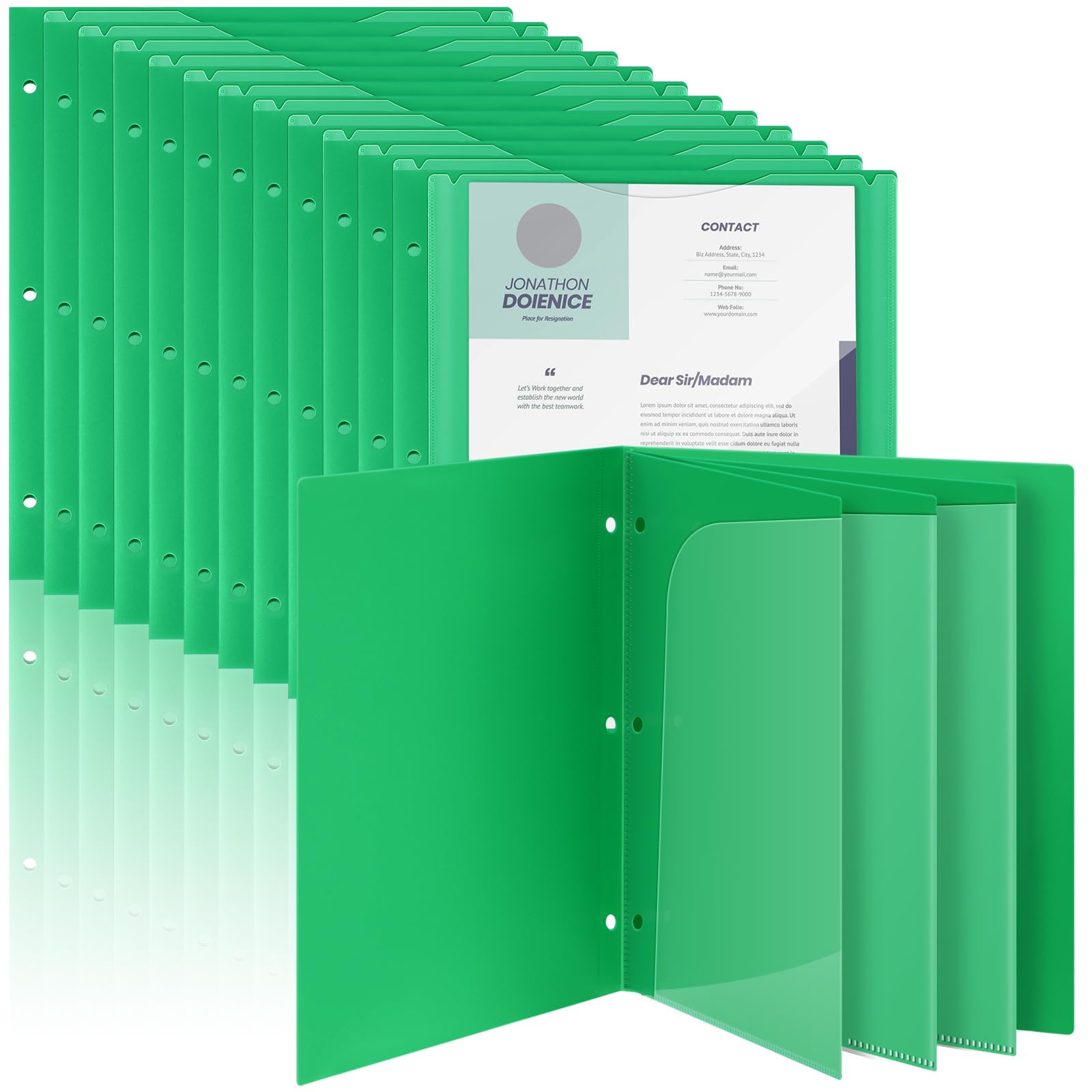 Amazon.com : Qilery 12 Pcs 6 Pocket Folder School to Home Folders with ...