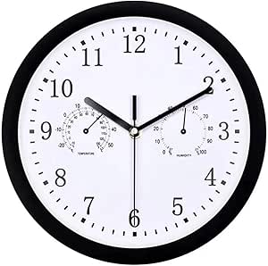 Amazon.com: Kumprohu Indoor Outdoor Clock Thermometer Combo Waterproof ...