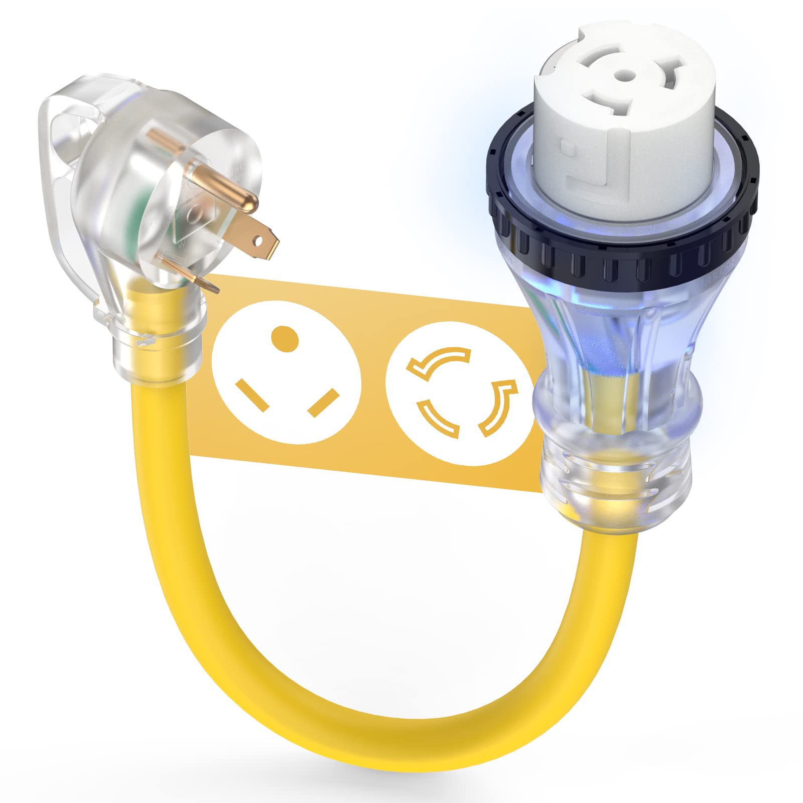 Amazon.com: TOOLIOM 30 Amp to 50 Amp RV Power Adapter, 50Amp to 30Amp ...