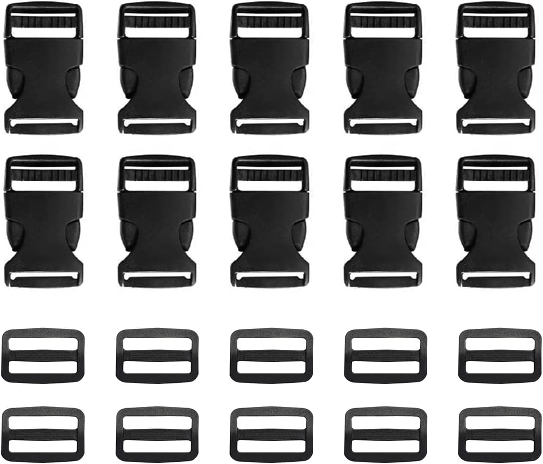 Plastic Buckles Straps, 10 Set 1 Inch Dual Adjustable Quick Side ...