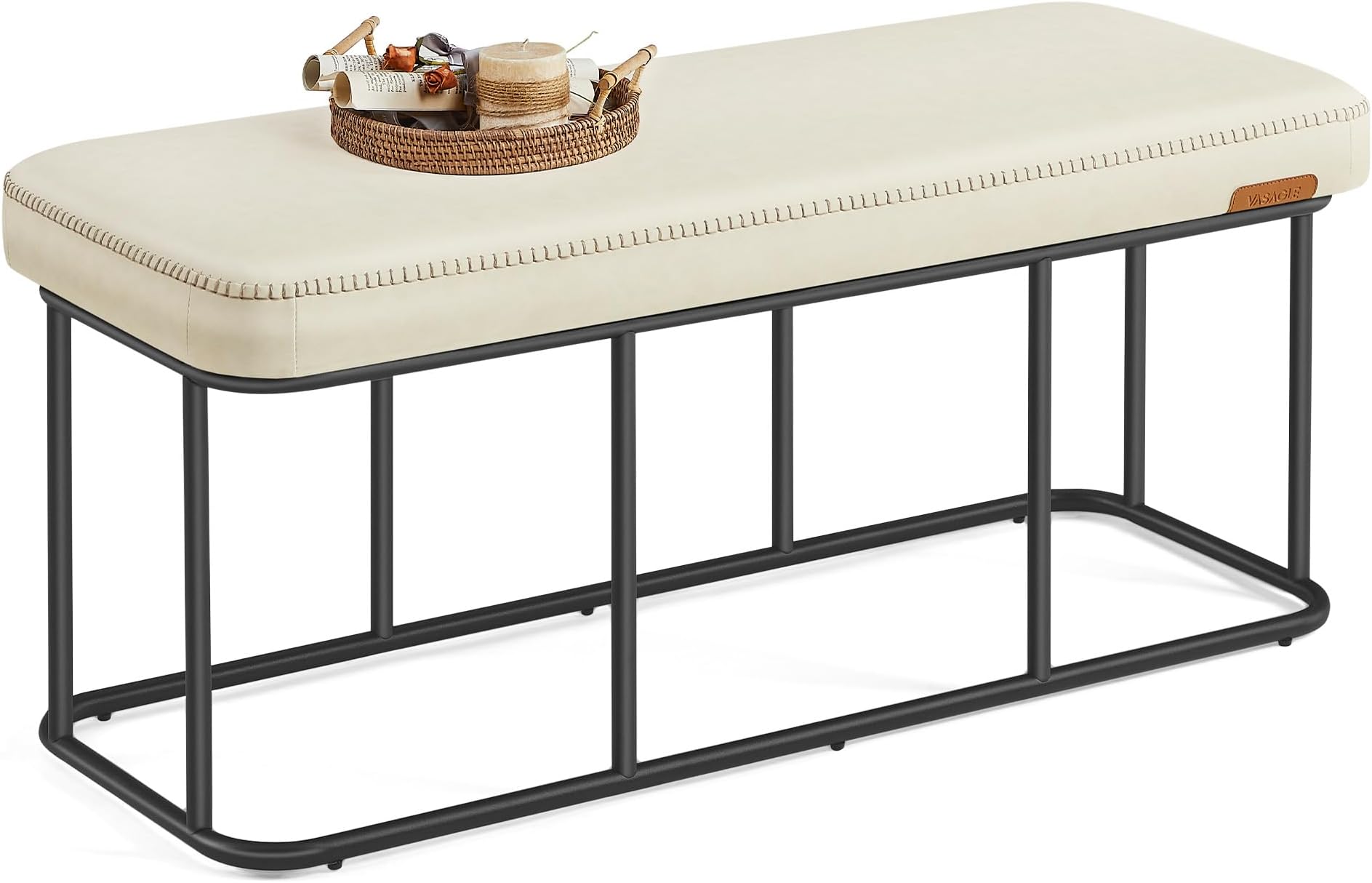 Amazon.com: VASAGLE EKHO Collection - Storage Bench for Entryway, Ottoman Bench with Steel Frame ...
