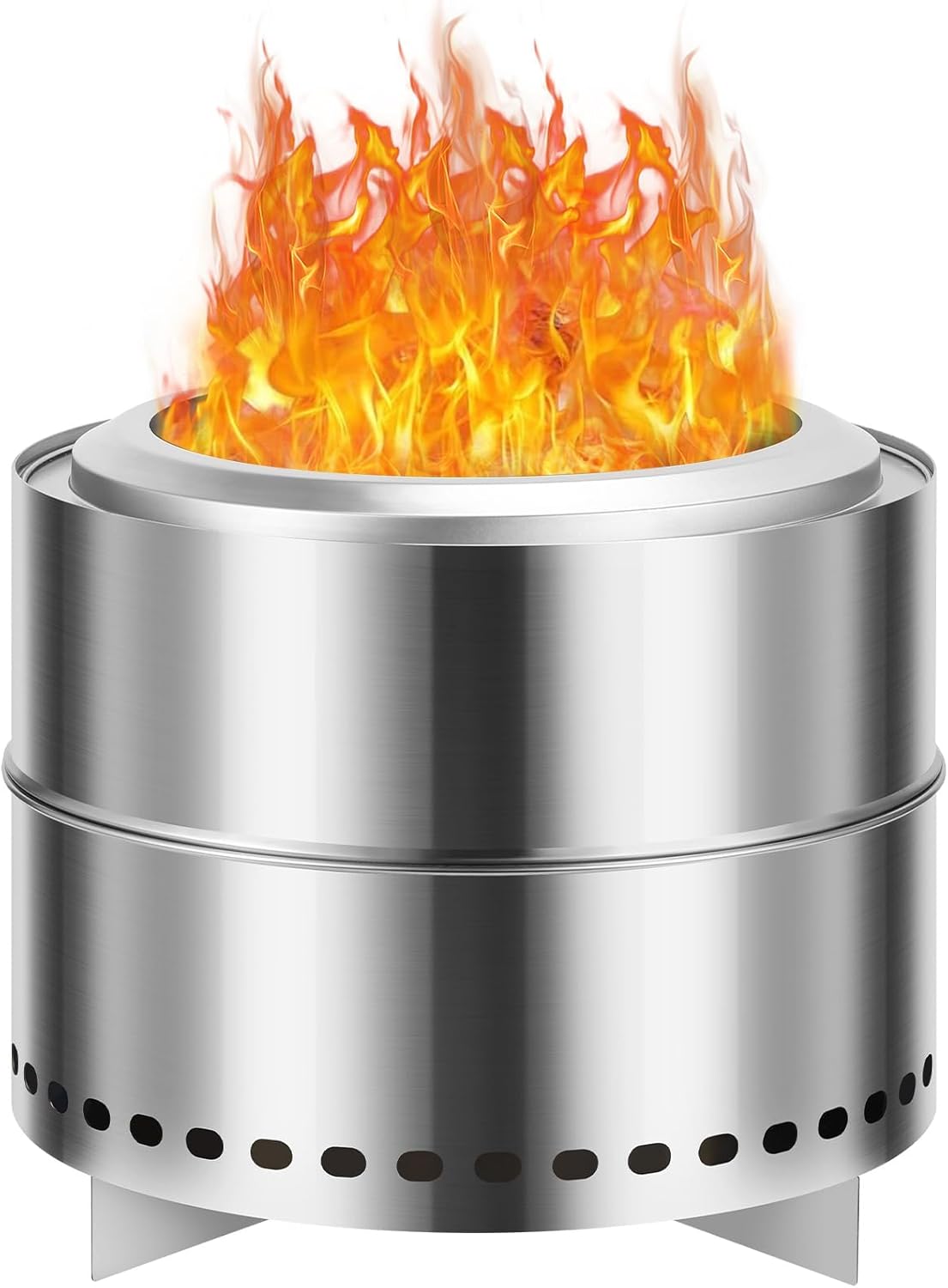 Amazon.com : 20.5 Inch Stainless Steel Smokeless Fire Pit, Outdoor ...