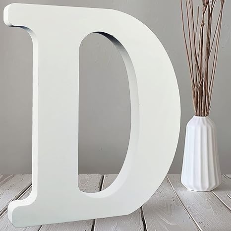 Amazon.com: AOCEAN 10 Inch White Big Wood Letters, Unfinished Wooden ...