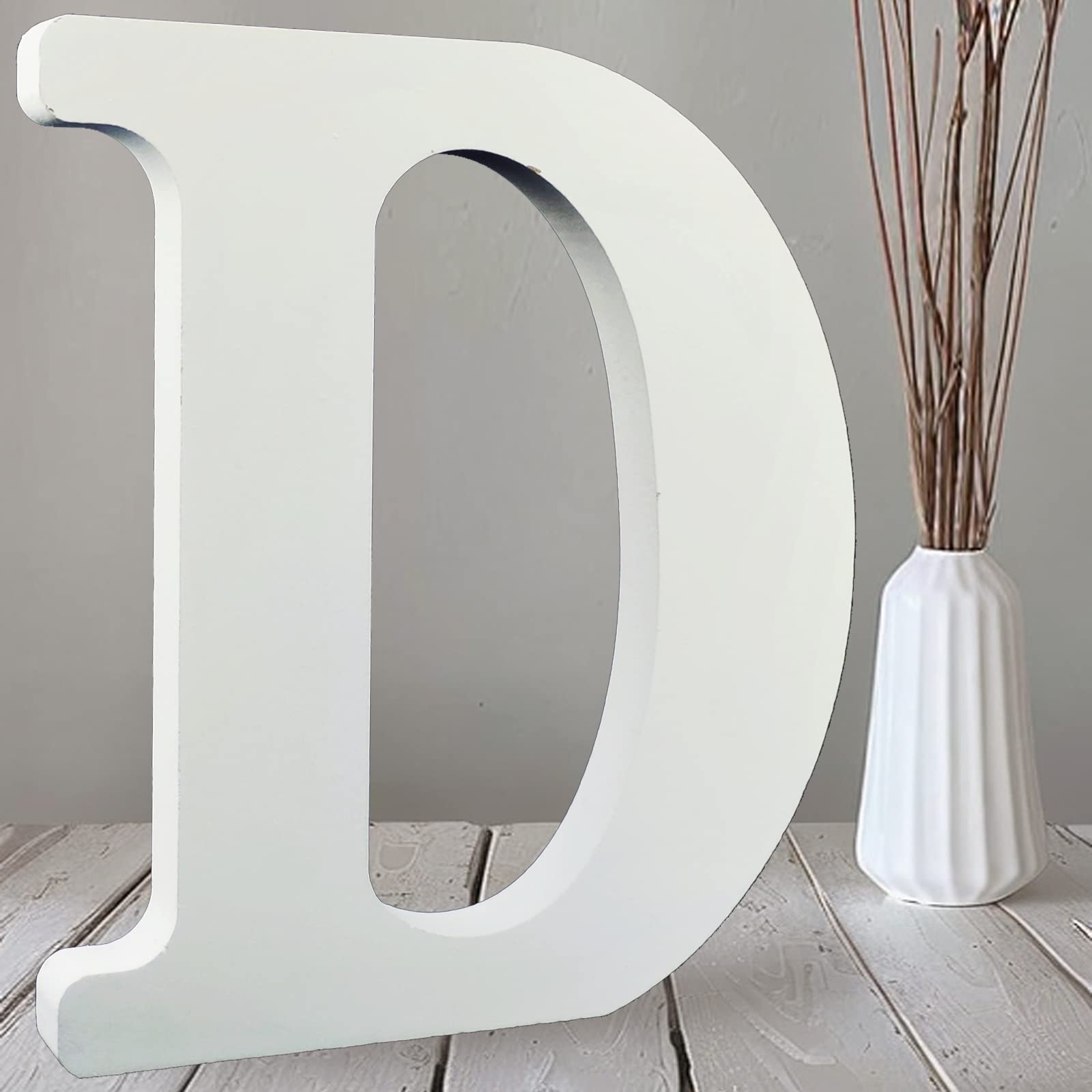 Amazon.com: AOCEAN 10 Inch White Big Wood Letters, Unfinished Wooden ...
