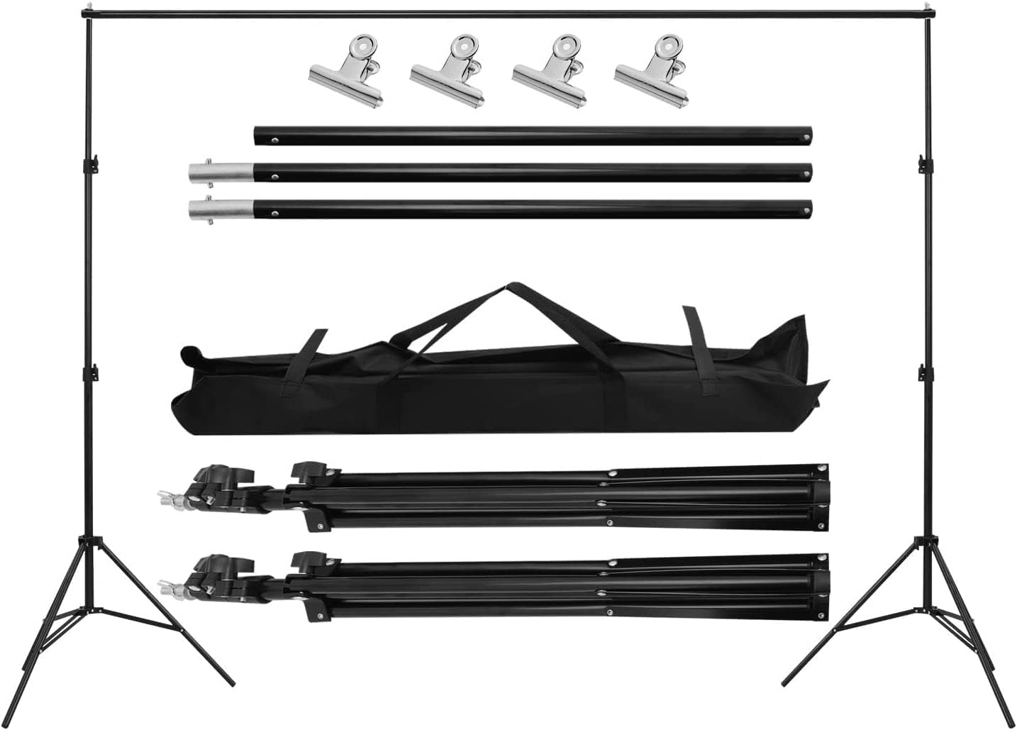 Supernic Backdrop Stand Kit Adjustable Background Support Stand with ...