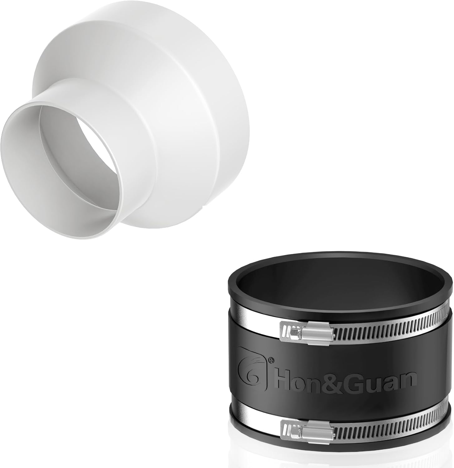 Hon&Guan Duct Adapter 6 to 4 PVC Reducer and Rubber Coupler Connector ...