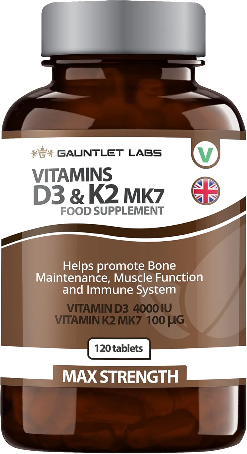 D3 & K2 MK7 Tablets | Vitamin D3 4000IU + K2 MK7 100ug | High Strength ...