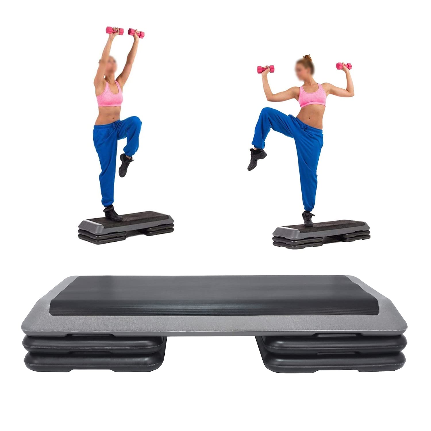 HTTMT- 43'' Adjustable Sports Exercise Aerobic Step Platforms Fitness ...