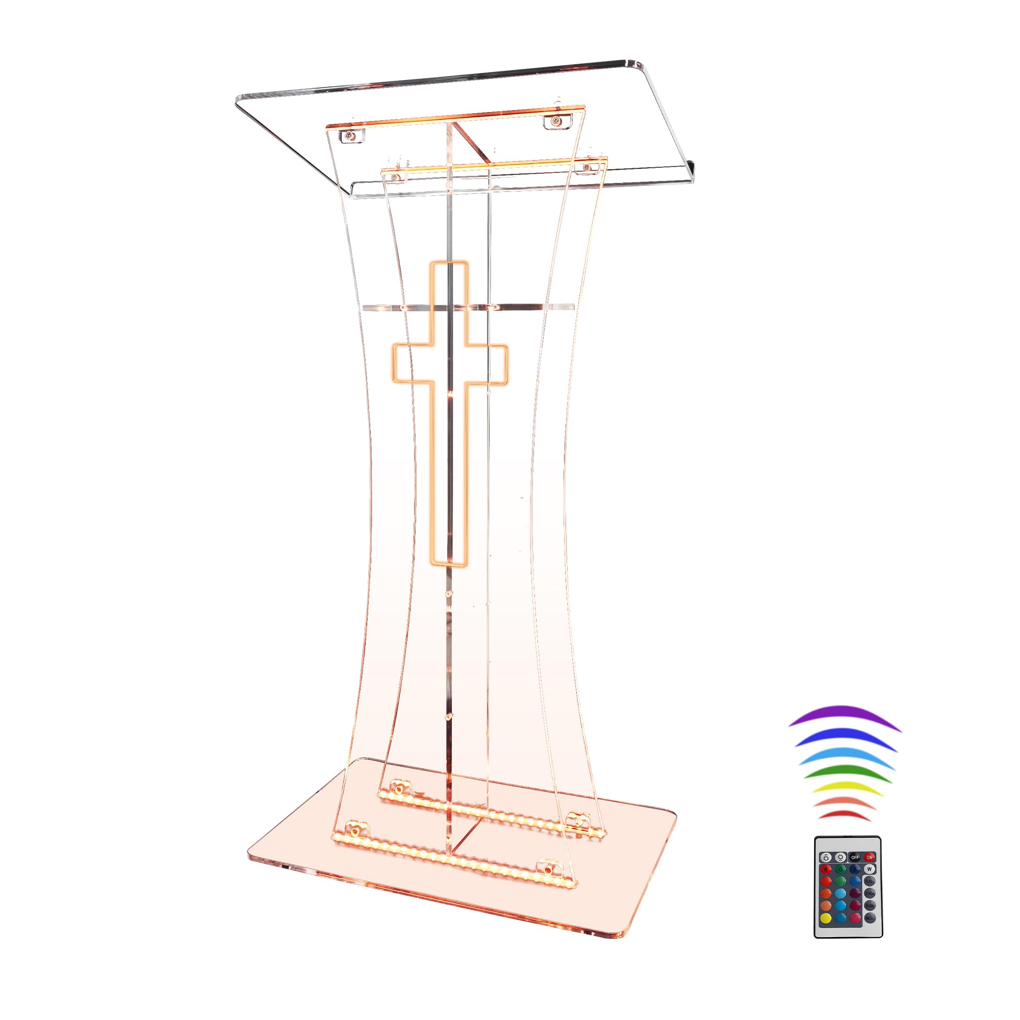Deenkk Cross Pulpits For Churches 46 Tall Acrylic Podium Churches ...