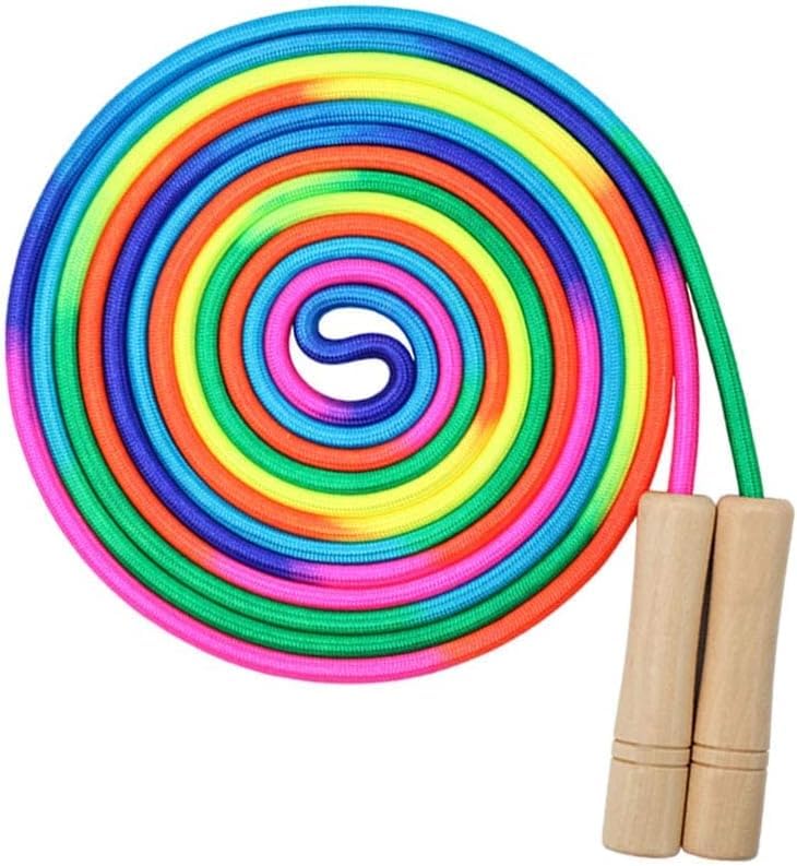 Amazon | [TS・CORP]長縄跳び 大縄跳び 集団なわとび 長なわ 5m かわいい ジャンプロープ 木柄 団体用 | TS・CORP | なわとび