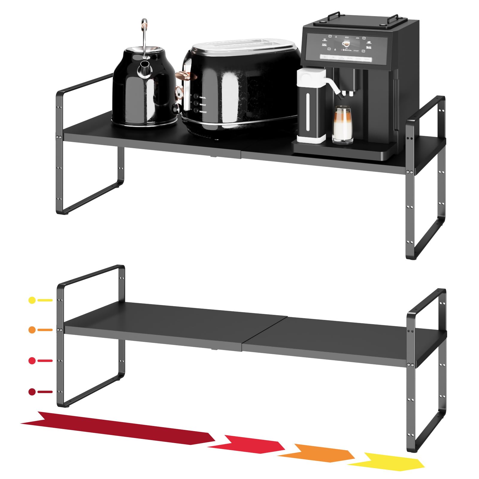 Amazon.com: taiheis 2Pack Expandable Cabinet Shelf 10.2" Wide,Stackable ...