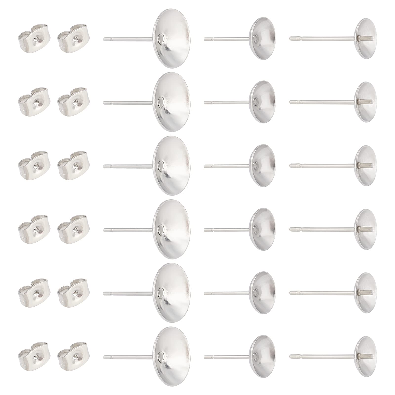 Amazon.com: UNICRAFTALE 150Pcs 3 Sizes Stainless Steel Stud Earring ...