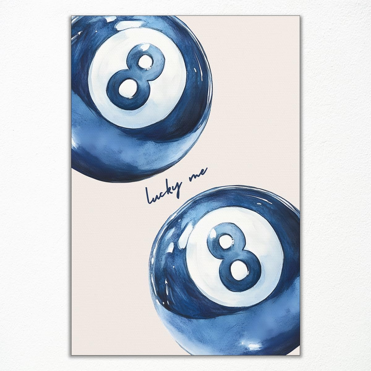 Amazon.com: YOZWNGU Lucky Me 8 Ball Poster, Blue 8 Ball Canvas Wall Art ...