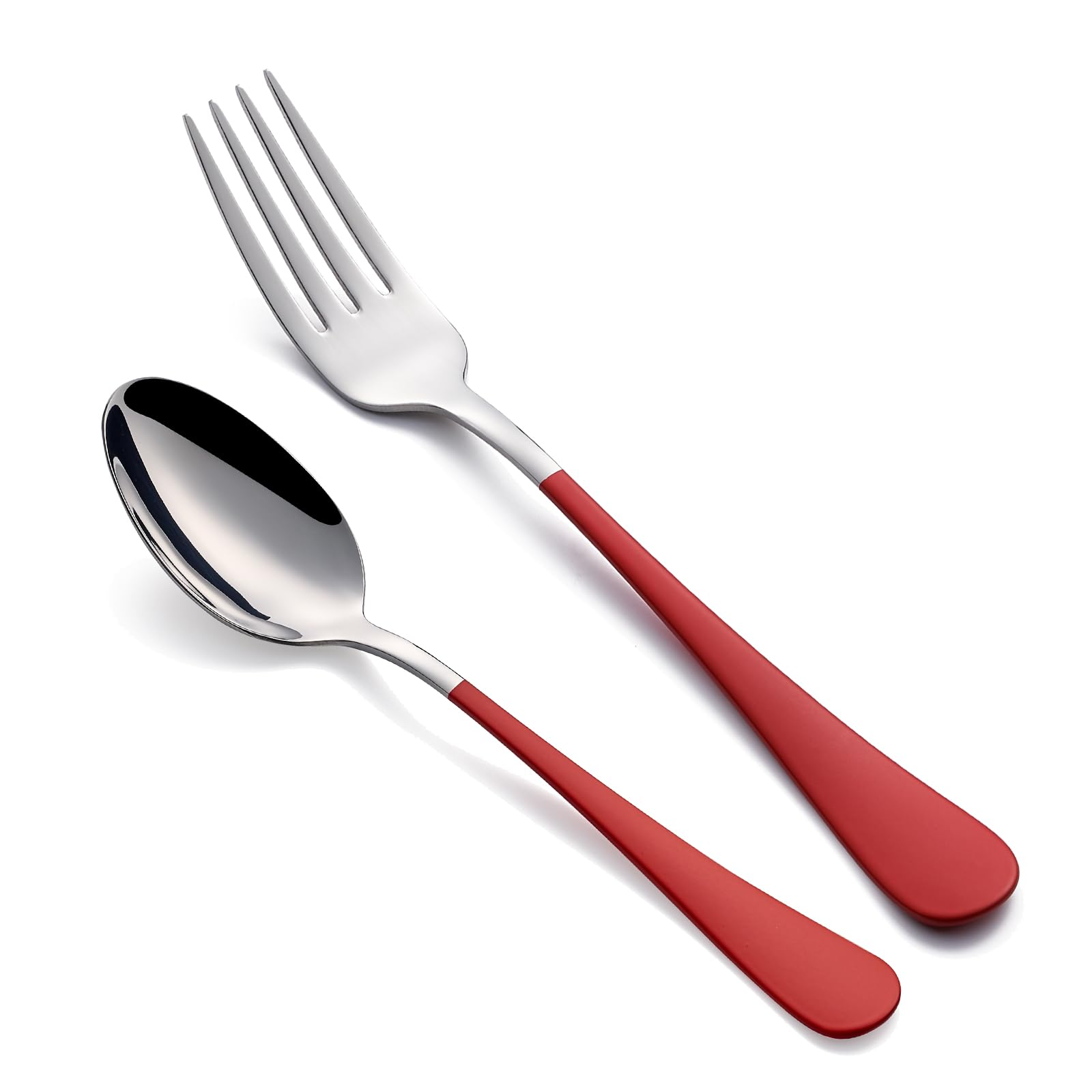 Amazon.com | Onlycooker 24piece Red Forks and Spoons Silverware Set,Red ...