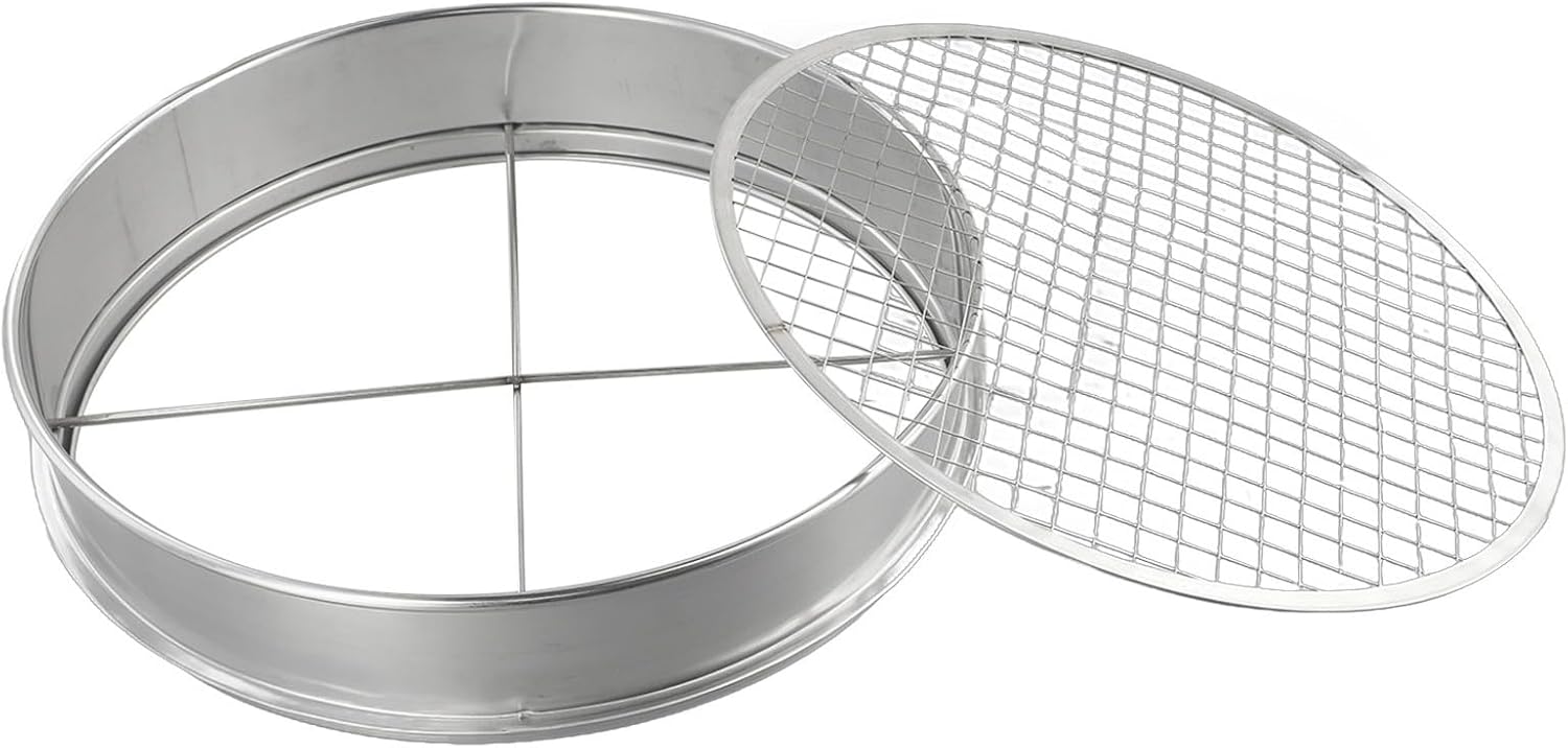 Besttoolifes Stainless Steel Garden Soil Sieve Set with 5 ...