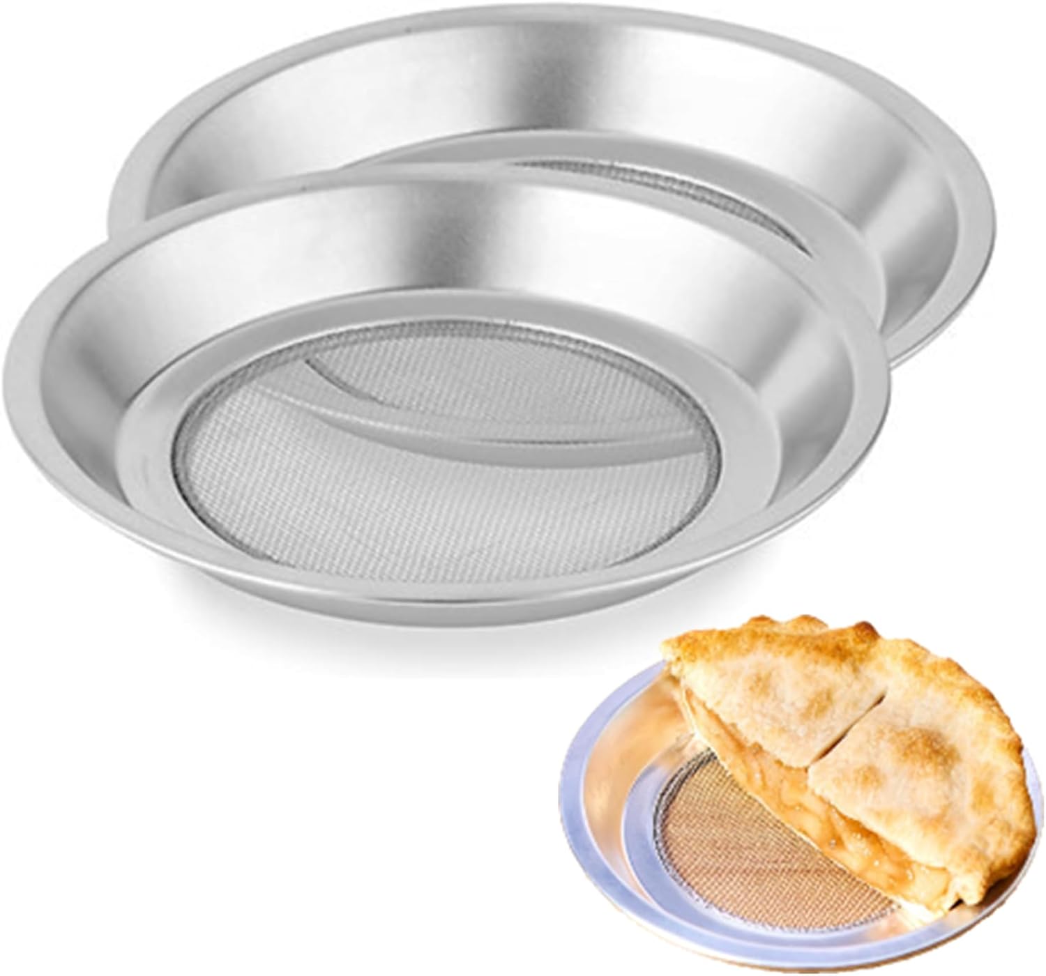 Amazon.com: Generic Smart Solution House 2 Packs Pie Pans, Mesh-Bottom ...