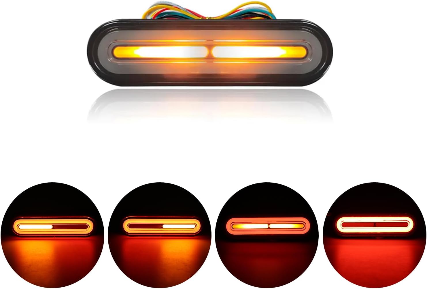 Amazon.com: Alopee Universal Motorcycle Brake Light with Turn Signals ...