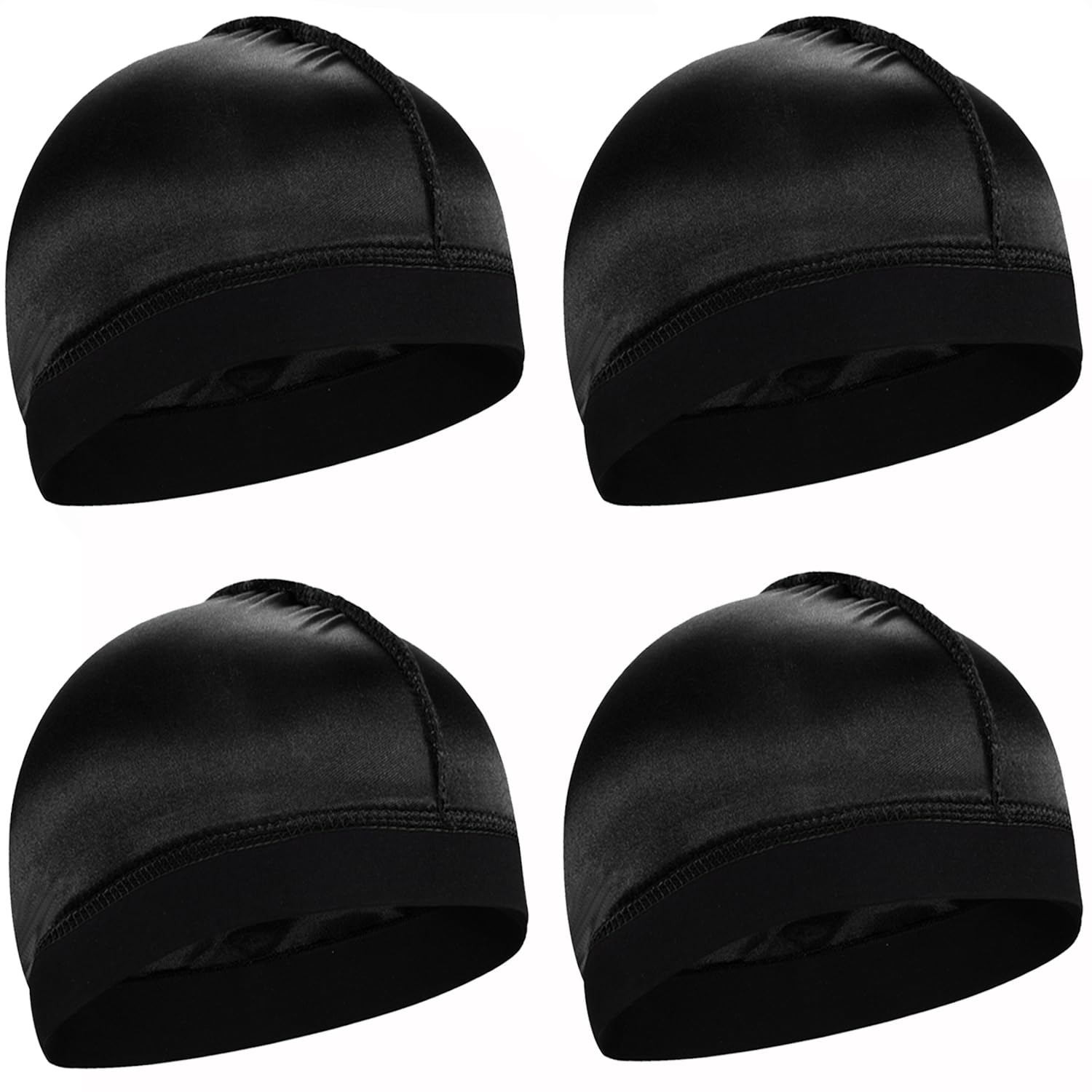 Amazon.com: 4PCS Silky Stocking Wave Cap for Men, Good Compression Over ...