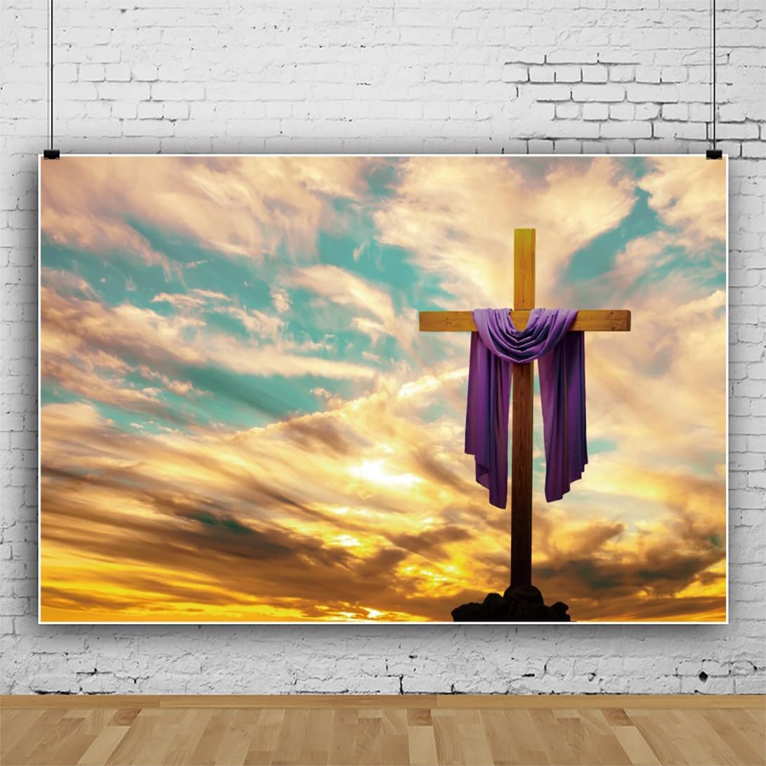 Amazon.com : ZARROUEA 7x5ft Cross Backdrop for Church Thorns Nails ...