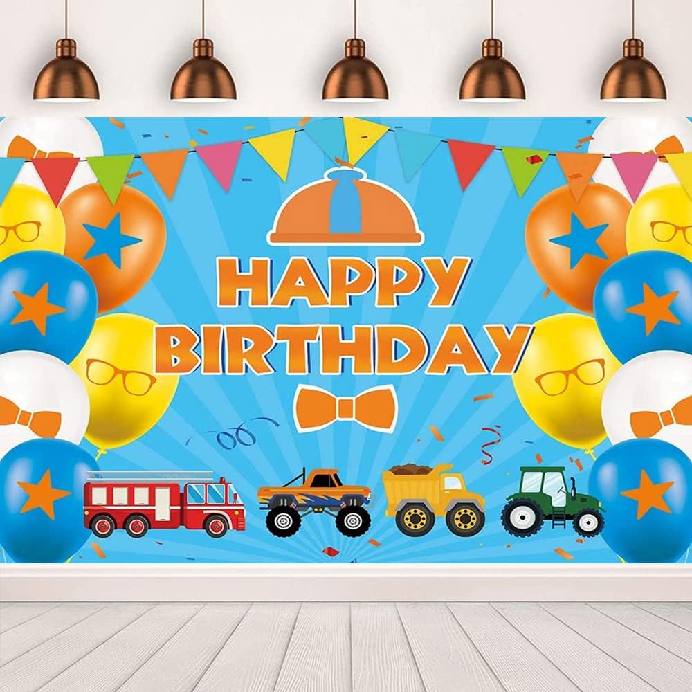 Amazon.com: Transportation Themd Happy Birthday Backdrop Banner for ...