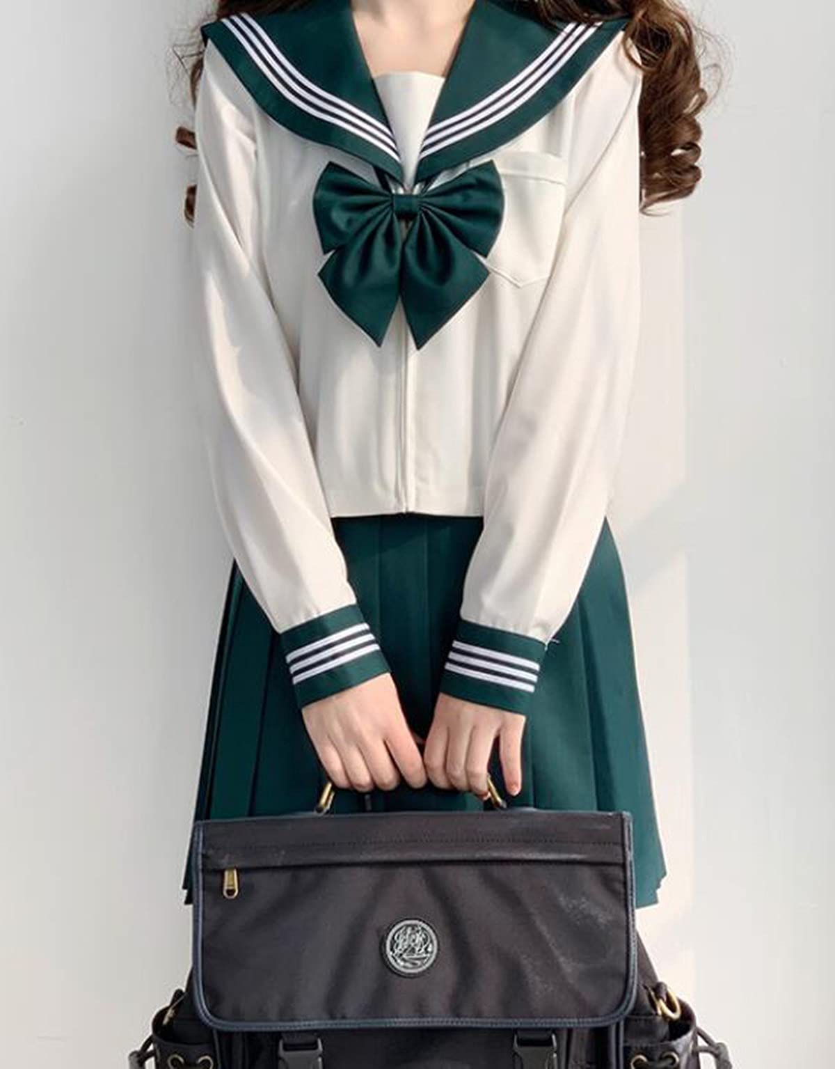 Amazon.co.jp: セーラー服 長袖 グレー 白い コスプレ JK制服 蝶結び