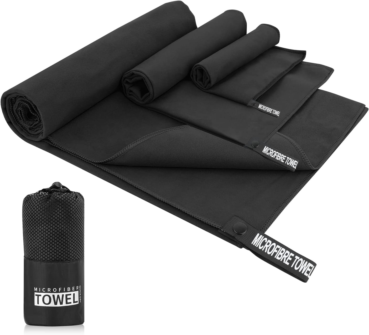 ASVEL Toalla Microfibra Secado Rápido, 3 Toallas de Viaje, Toallas de ...