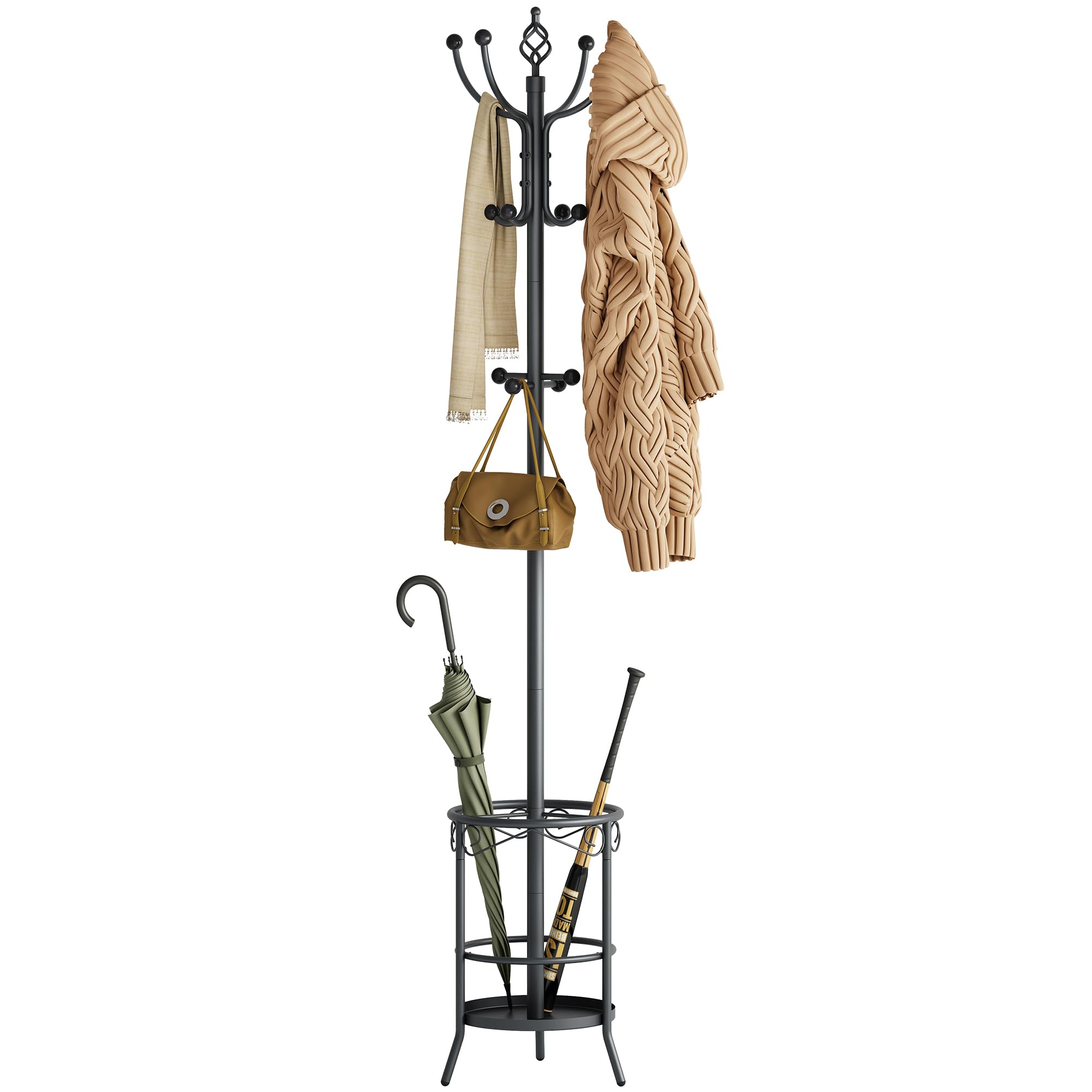 Amazon.com: Tajsoon Coat Rack Stand with Umbrella Holder, Entryway Coat ...