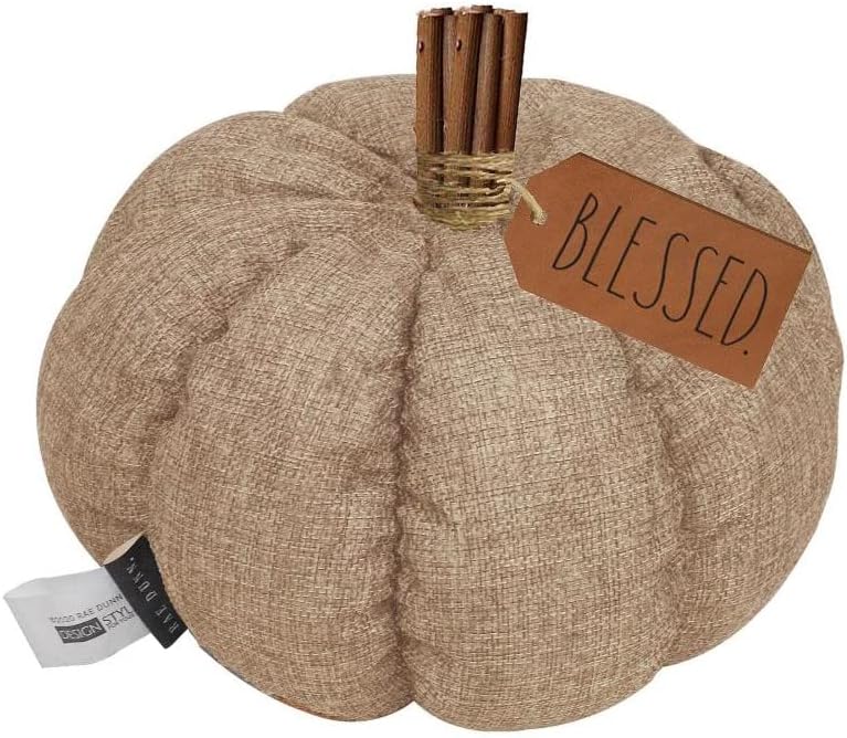 Amazon.com: Rae Dunn Plush Pumpkin Decor - Stuffed Fabric with Wood ...