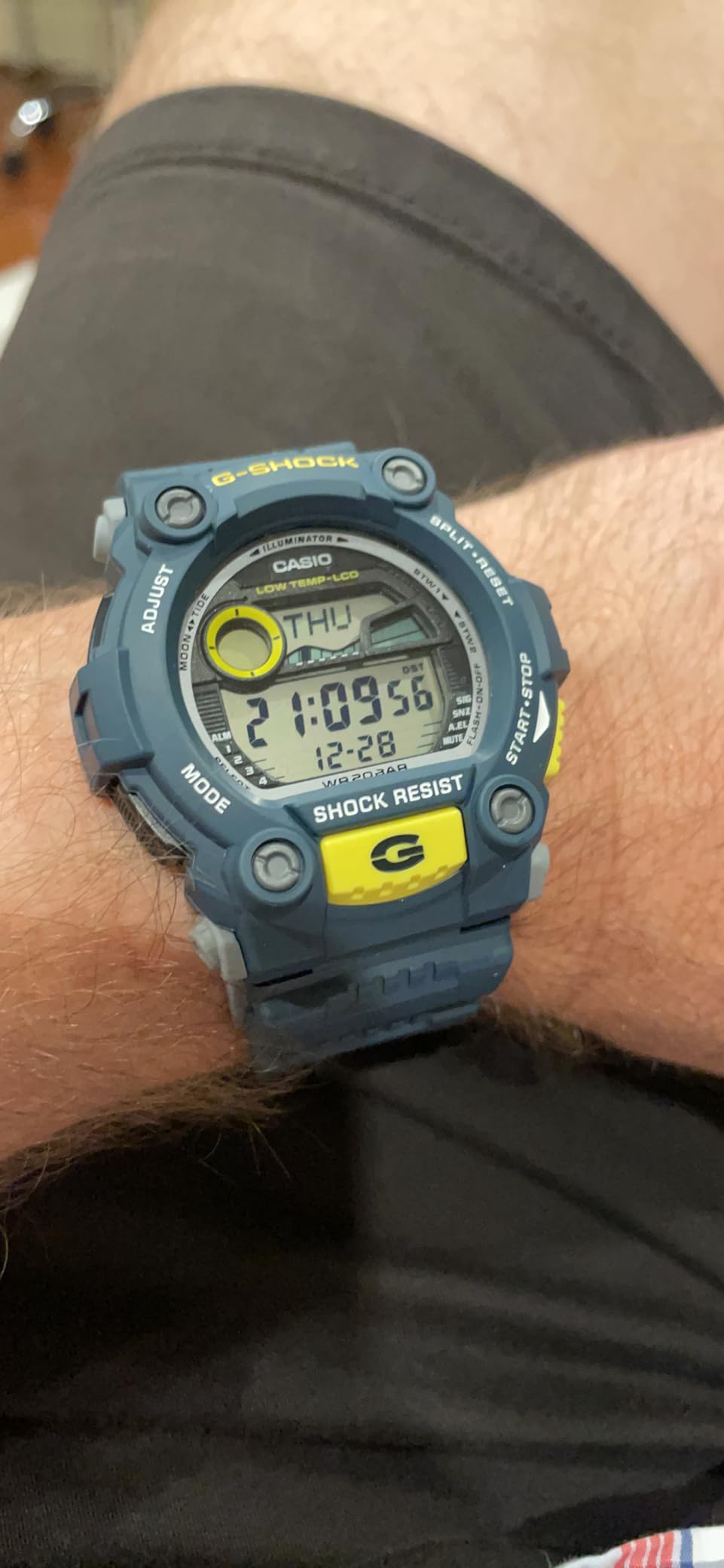 CASIO Men's G-Shock Tide/Moon Worldtime Digital Watch, Grey Dial, Blue ...