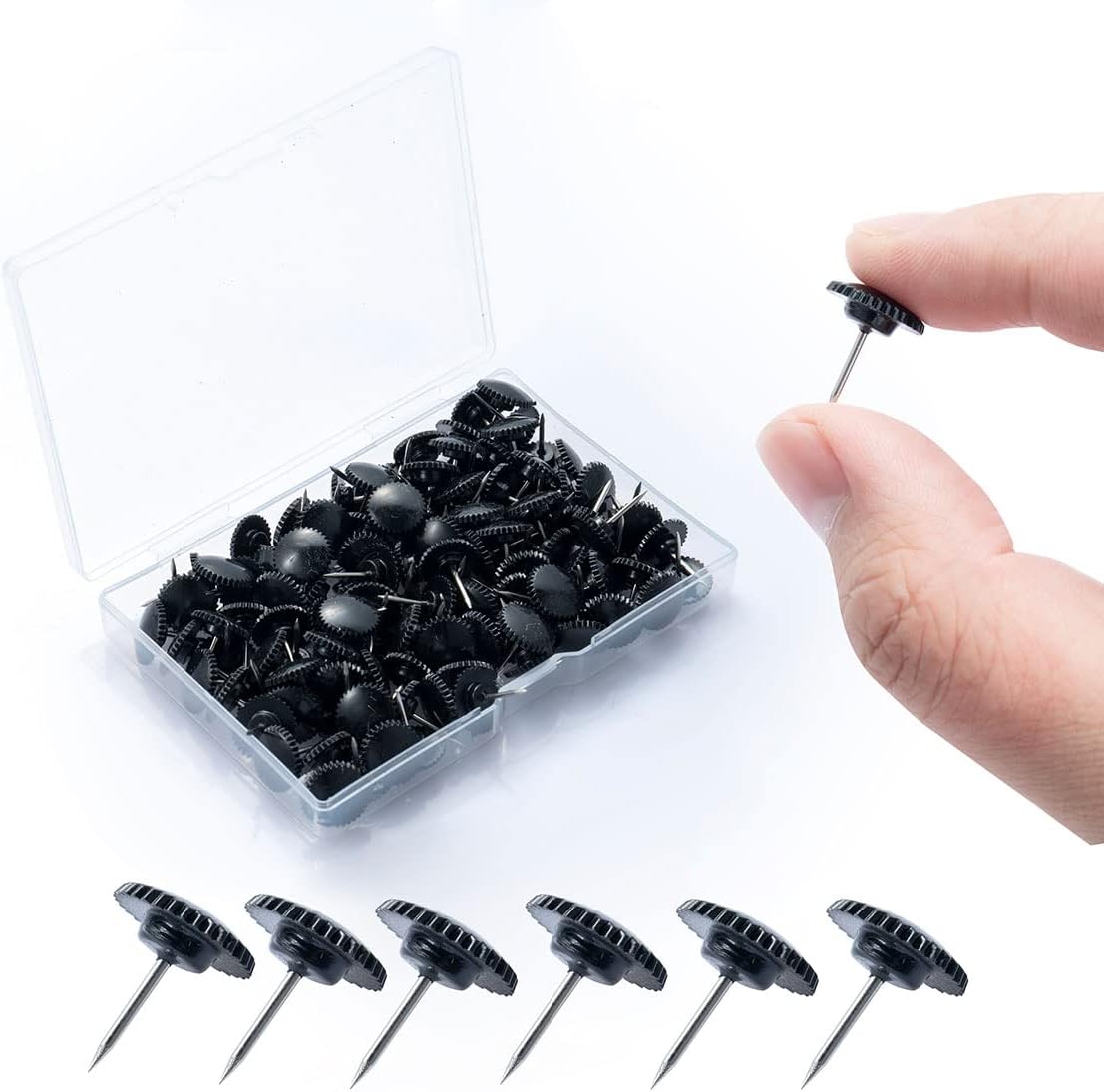 Amazon.com : PTC Office 120PCS Steel Thumbtacks Drawing Pins Plastic ...