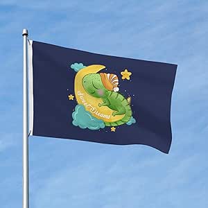 Amazon.com : Cute Little Iguana Sleeping In The Moon Flags 3x5 Outdoor ...