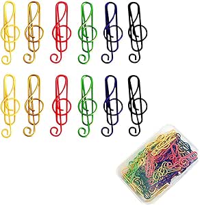 Amazon.com : Music Multicoloured Metal Paper Clips, Music Paper Clips ...