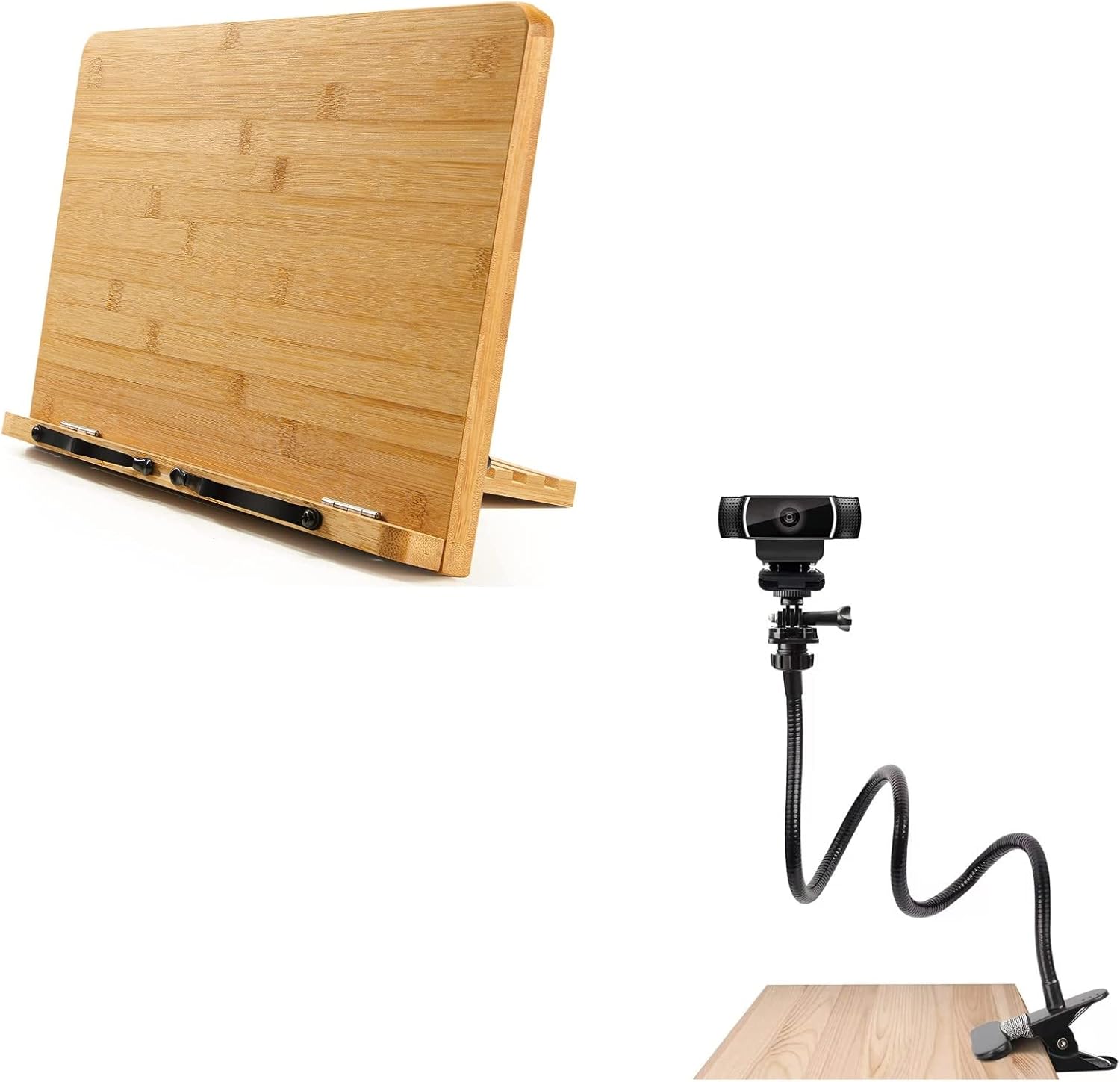 Amazon.com: Bamboo Book Stand, Large Cookbook Holder Reading Book ...